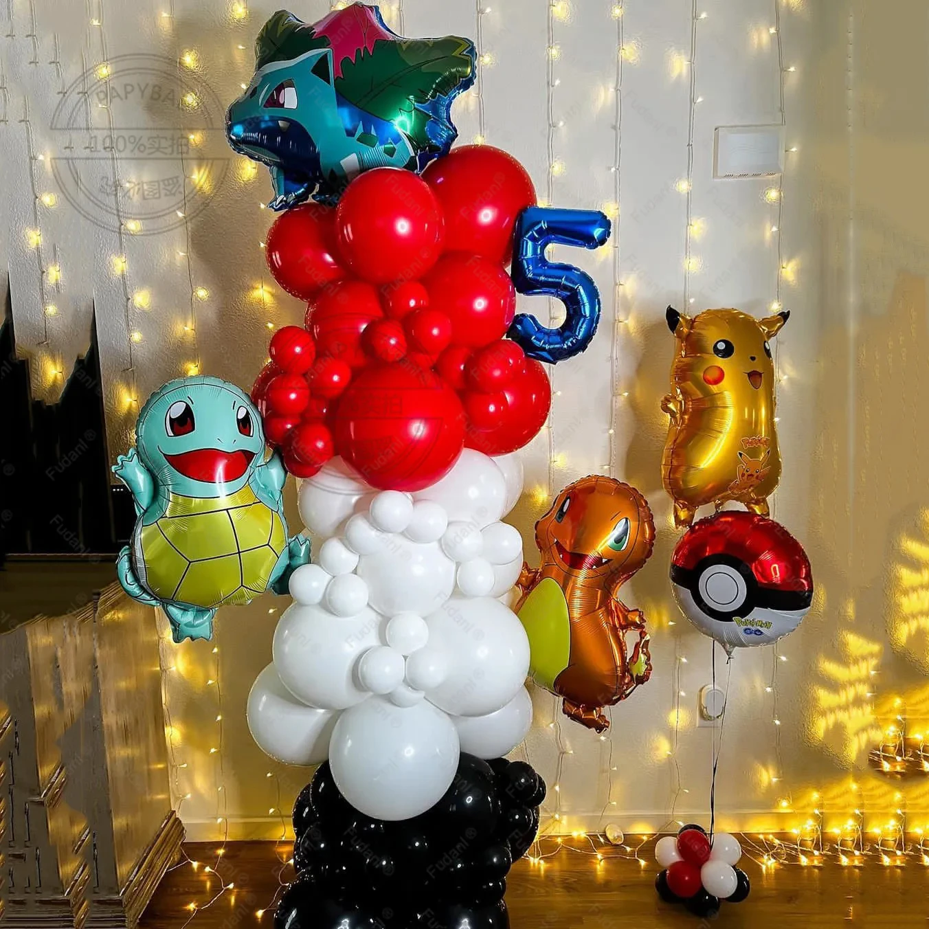 97pcs-Pokemon-Pikachu-Balloons-Garland-Arch-Kit-red-black-white-latex ...