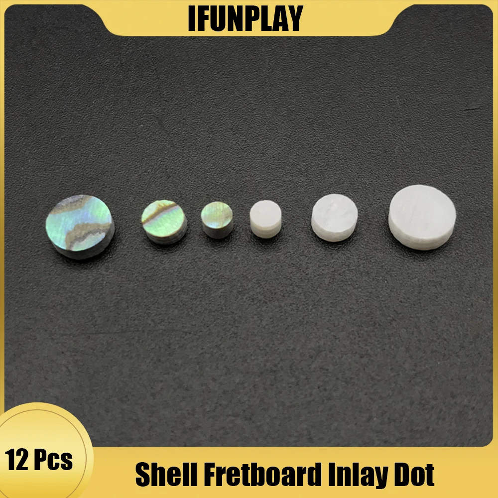12pcs 3/4/6*2mm Abalone Shell Inlay Dots White Pearl Guitar Fingerboard ...
