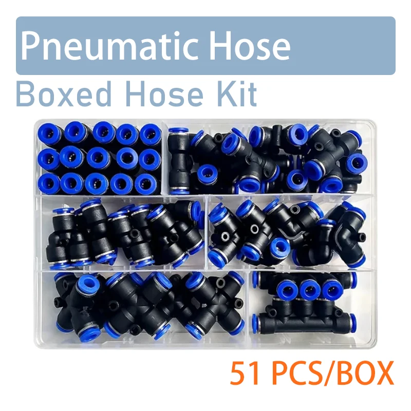 51-PCs-Boxed-Pneumatic-Connectors-Kit-6mm-Outer-Diameter-of-the-Hose ...