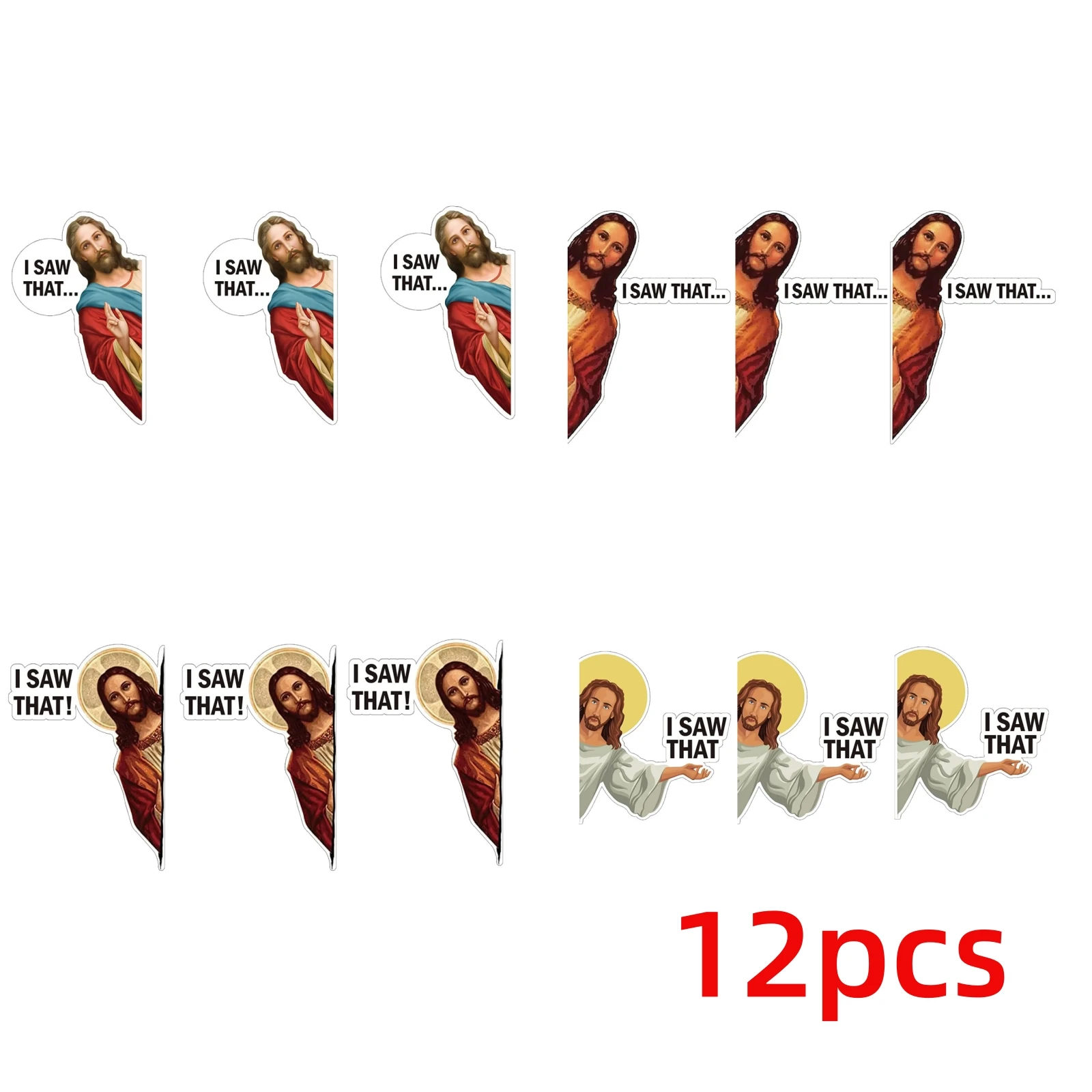 3pcs Jesus I Saw That Stickers 3In Funny Jesus Stickers Car Window ...