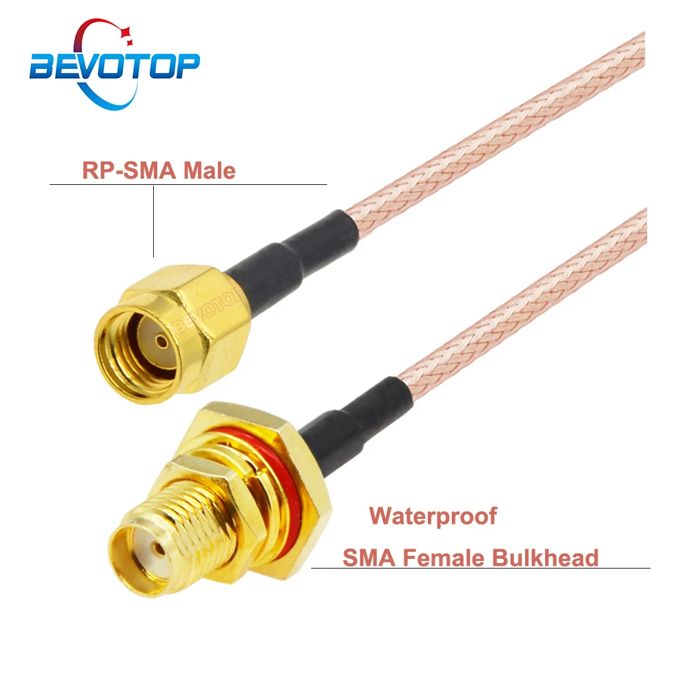 RP-SMA-Male-to-Waterproof-SMA-Female-Bulkhead-RG316-Cable-50-Ohm-RF ...