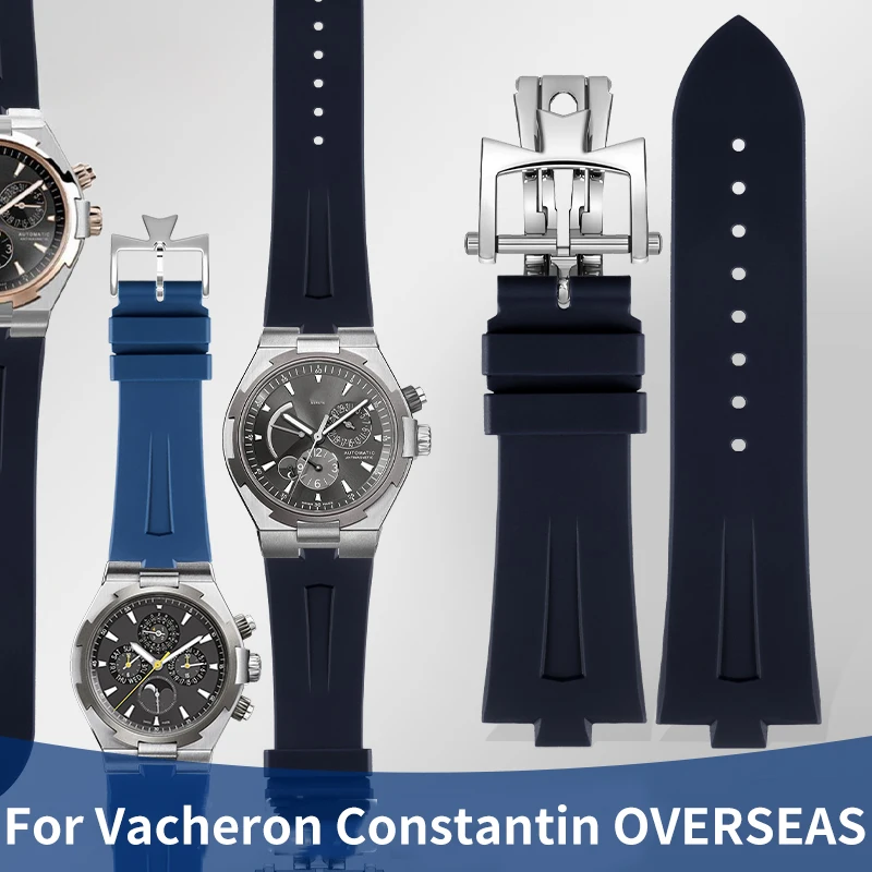 25MM-8MM Silicone Rubber Watch Band For original Vacheron Constantin ...