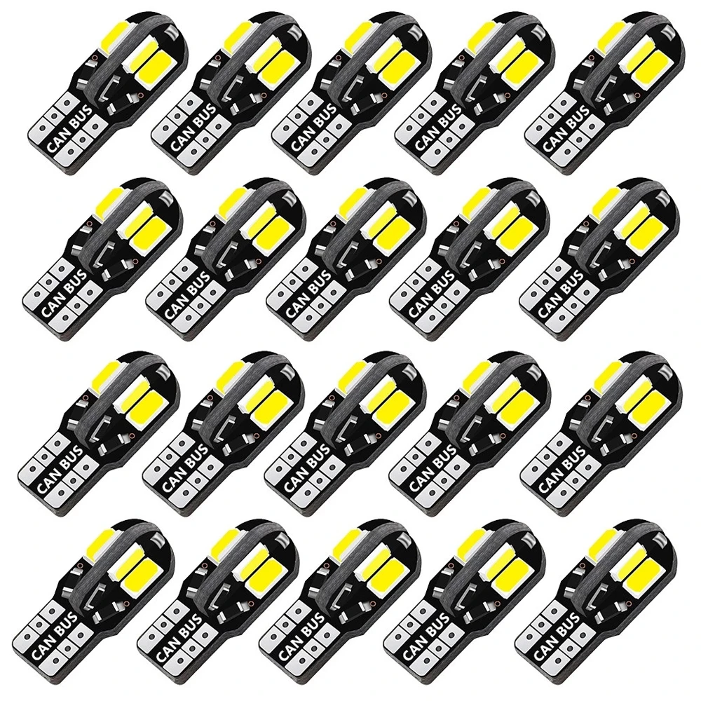 Car Interior Lights 10Pcs 12V T10 LED Light Bulb Wedge Base Interior ...