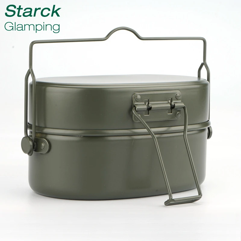 German Doublelayer Camping Lunch Box Leakproof Storage Aluminum Picnics ...