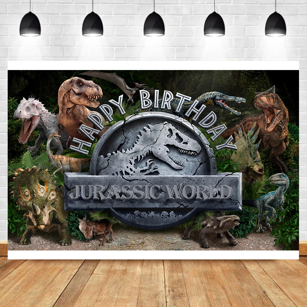 Jurassic-Park-Dinosaur-World-Theme-Banner-Backdrop-Custom-Tropical ...