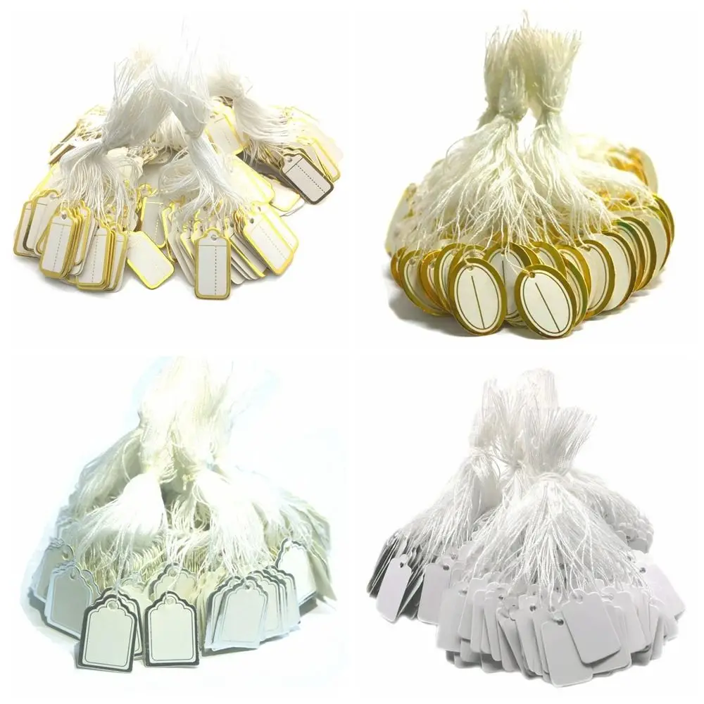 100PCS-Accessories-Retail-Supplies-Gold-Silver-Edge-Hanging-Tags ...