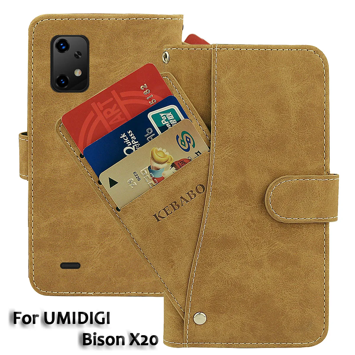 Vintage-Leather-Wallet-UMIDIGI-Bison-X20-Case-6-53-Flip-Luxury-Card ...