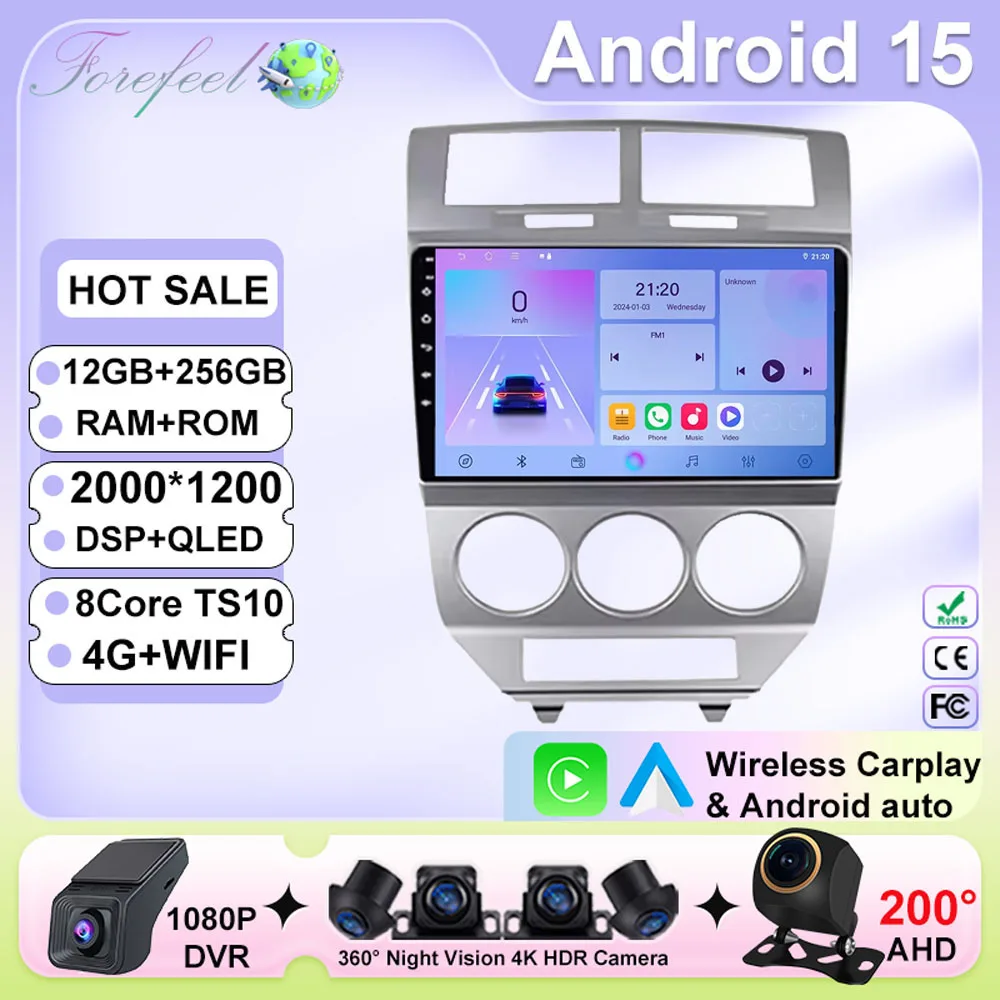 Android 15 Car Radio For Dodge Caliber 2007 - 2010 GPS Stereo Carplay ...