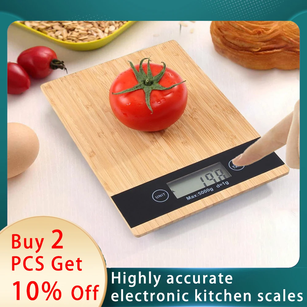 Bamboo Wooden Scale Face 5KG Kitchen Scale Precision Electronic Scale ...