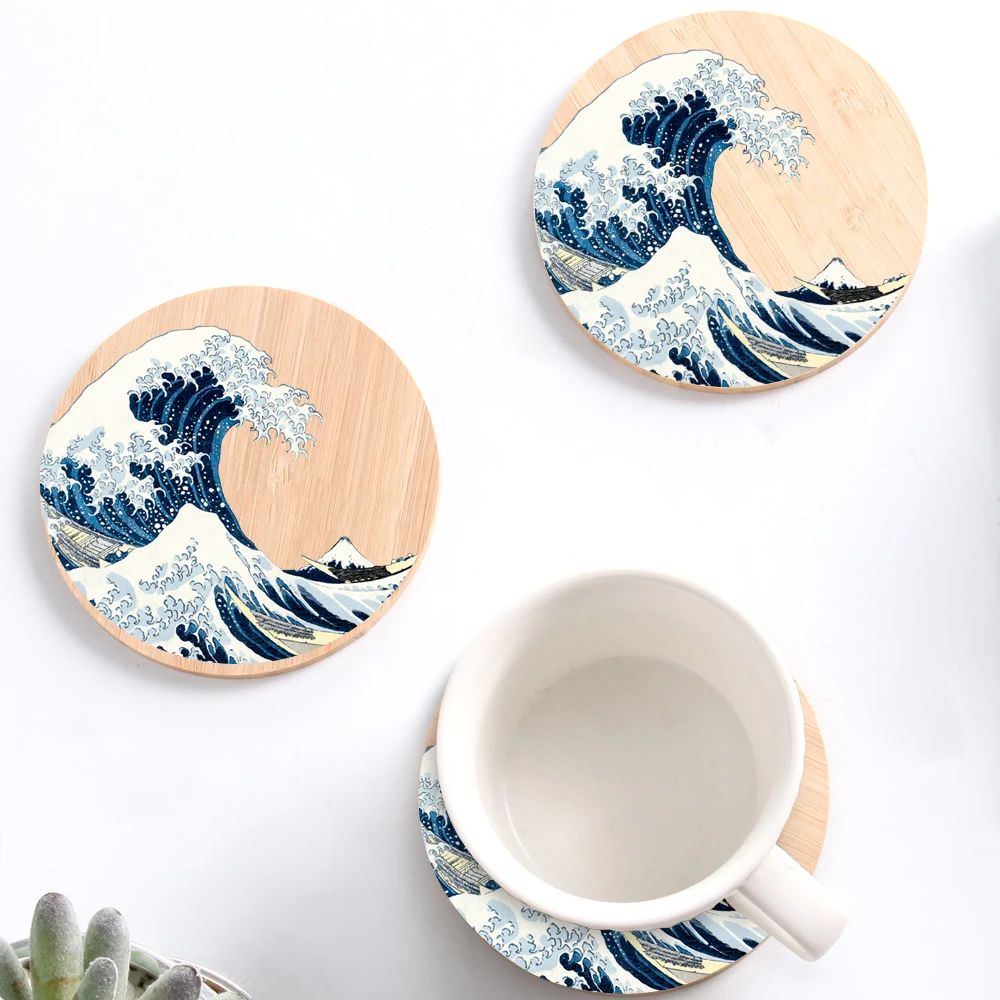 Wave-Drink-Coasters-Cup-Pads-Insulated-Round-Cup-Mats-Home-Office-Table ...