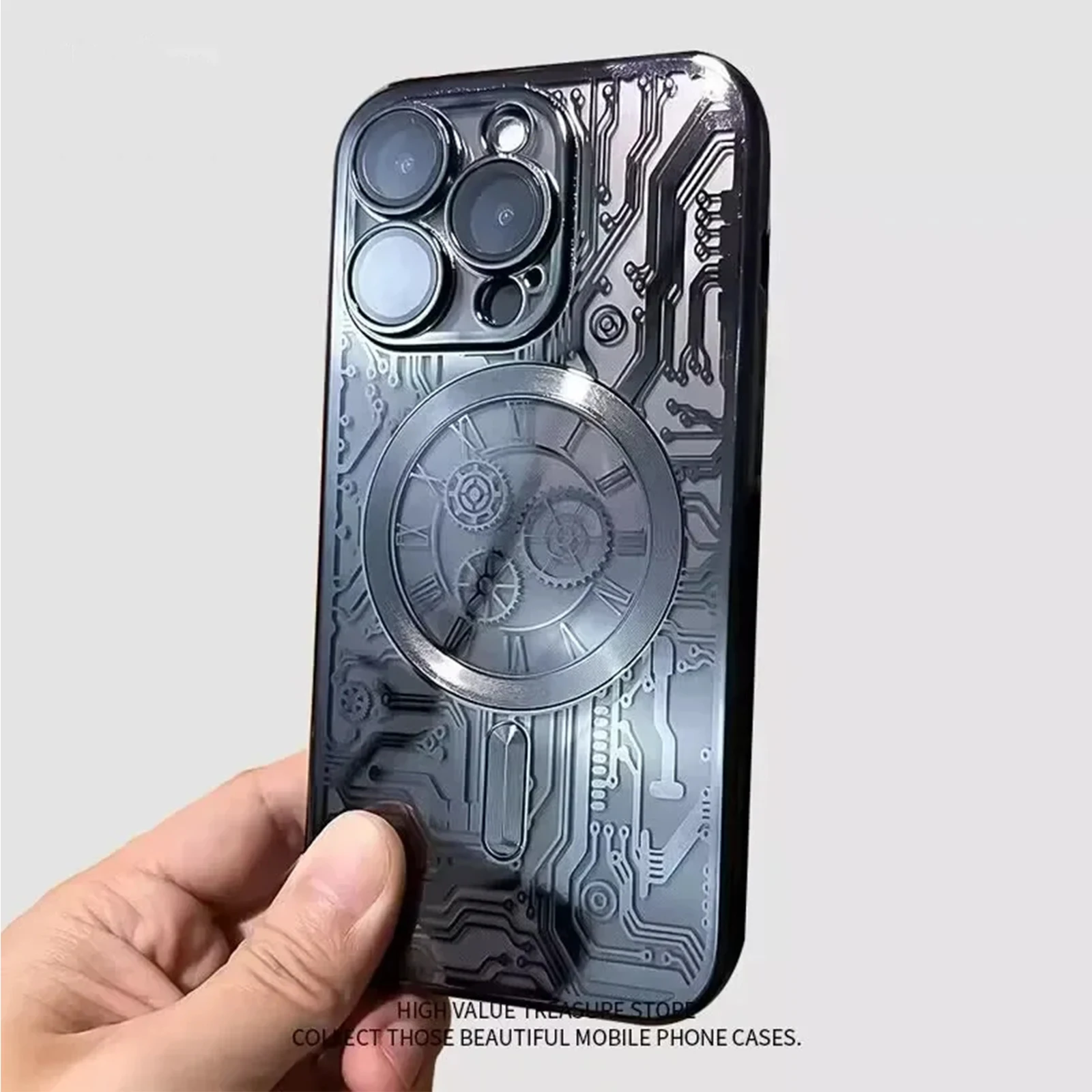 Mechanical-Plating-Magnetic-Phone-Case-For-iPhone-11-12-13-14-15-Pro ...