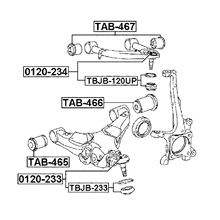 フロントアームブッシュ下部コントロールアームトヨタランドクルーザー200 42607-0c050レクサスLX570 LX460タブ-465 ...