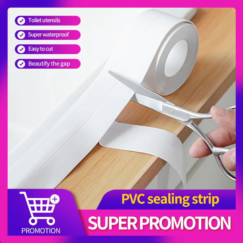 Ew Moisture-proof Water Pvc Sealing Strip Beauty Seam Sticker Kitchen ...