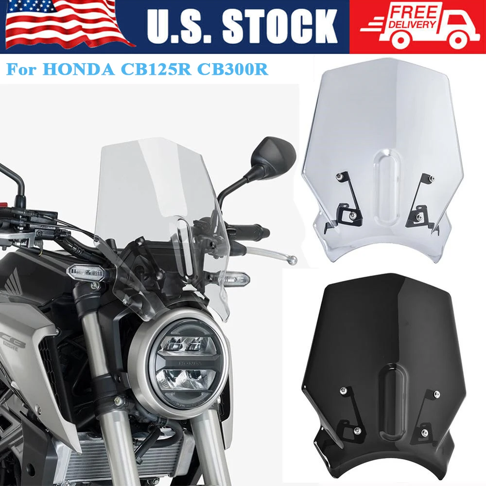 For-Honda-CB125R-CB250R-CB300R-2018-2022-Double-Bubble-Windshield ...