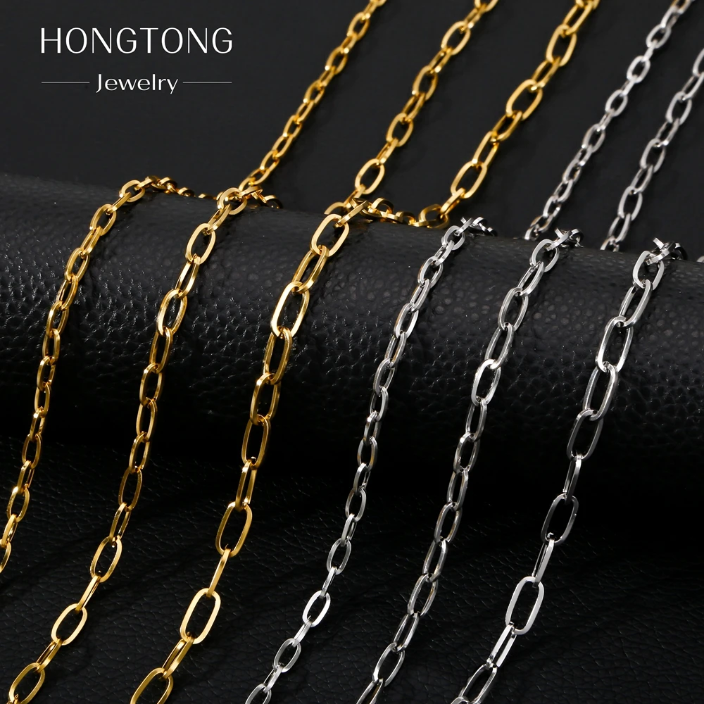 HONGTONG-Fashion-Gold-Color-Paper-Clip-Chain-Necklace-For-Women-Trendy ...