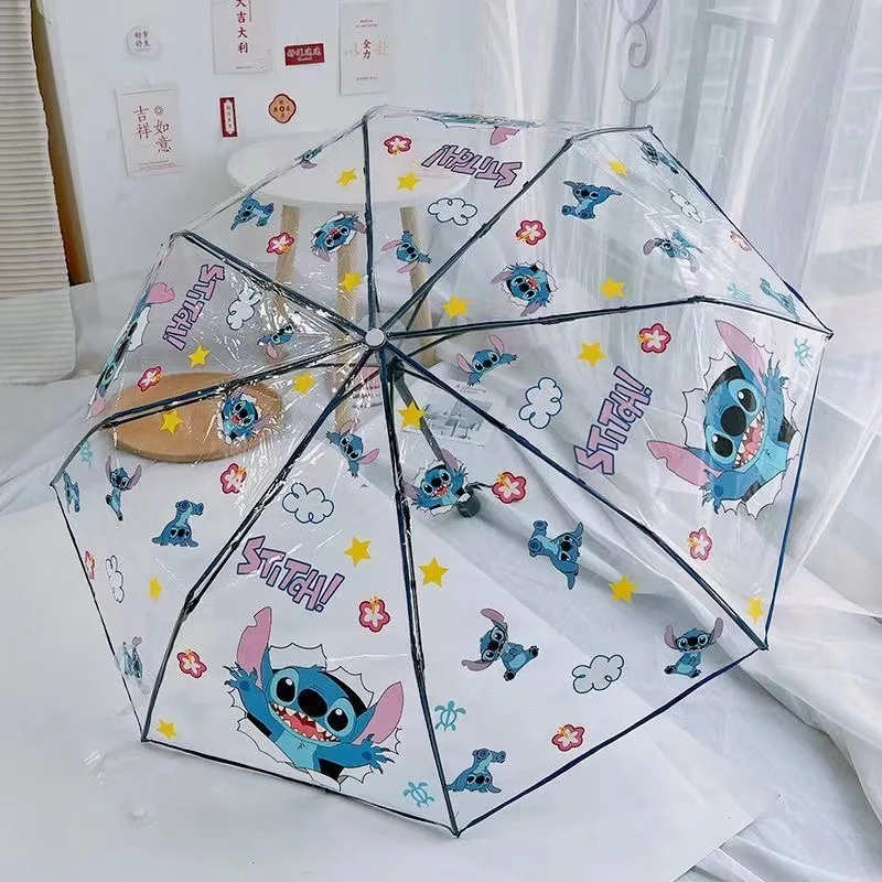 Anime-Cartoon-Stitch-Fully-Automatic-Transparent-Umbrella-Celebrity ...