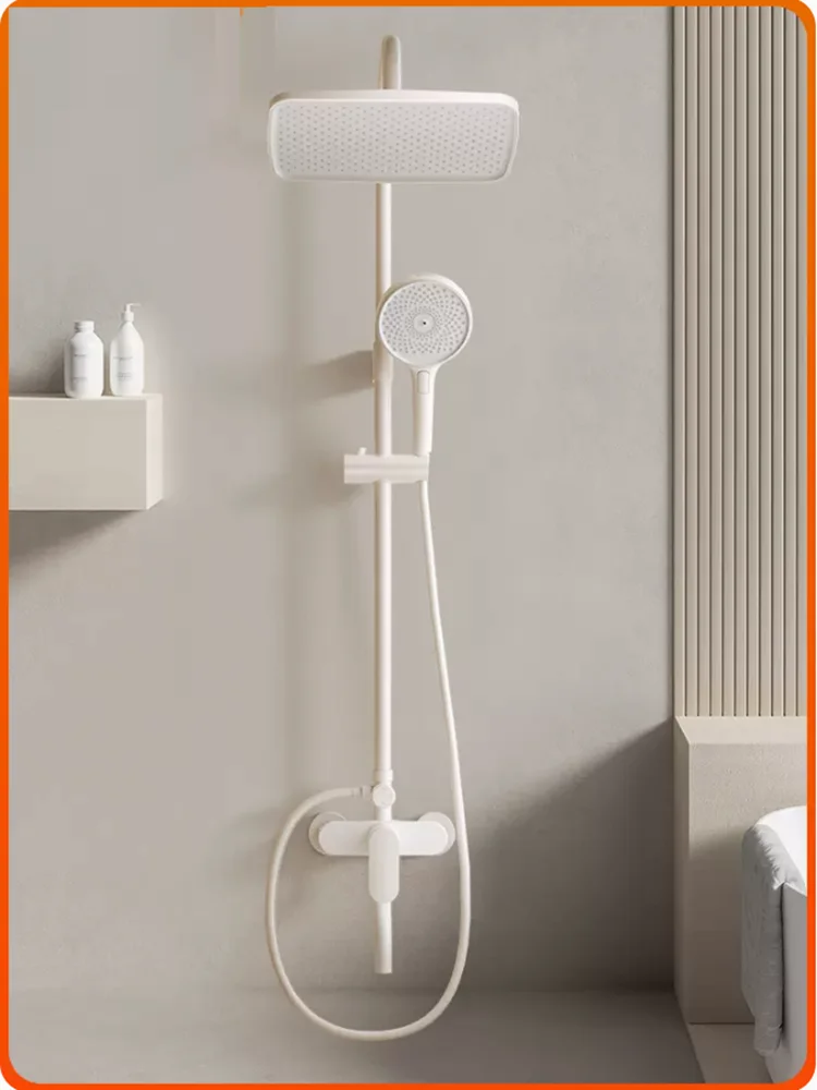 Bathroom-White-Shower-Set-Household-Pressurized-Shower-Bathroom-Head ...