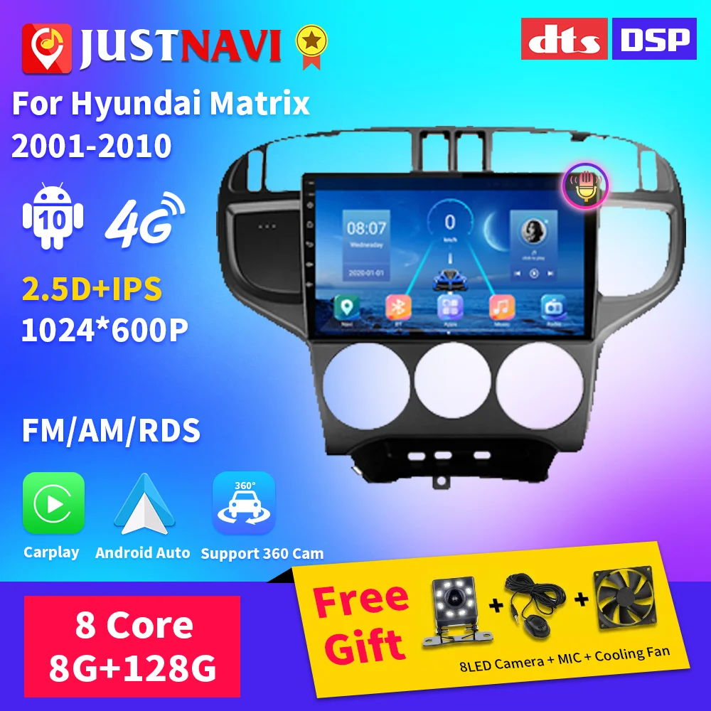 JUSTNAVI for Hyundai Matrix 2001-2020 2din Car Radio Autoradio ...
