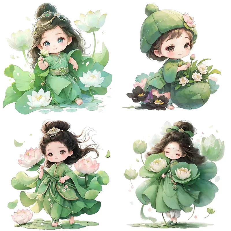 Three-Ratels-RR1119-Cute-Lotus-Fairy-Cartoon-Anime-Sticker-for-home ...
