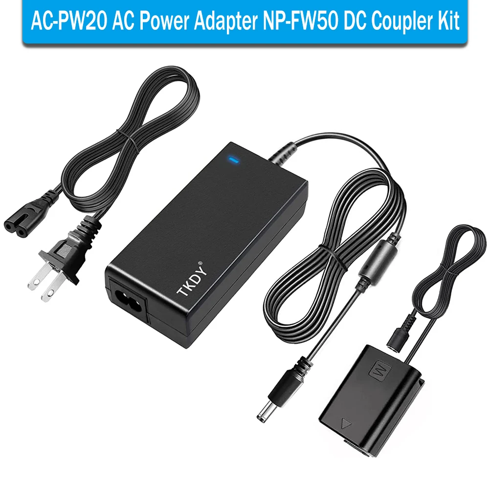 TKDY AC-PW20 Continuous Power Adapter NP-FW50 ZV-E10 Dummy Battery for ...