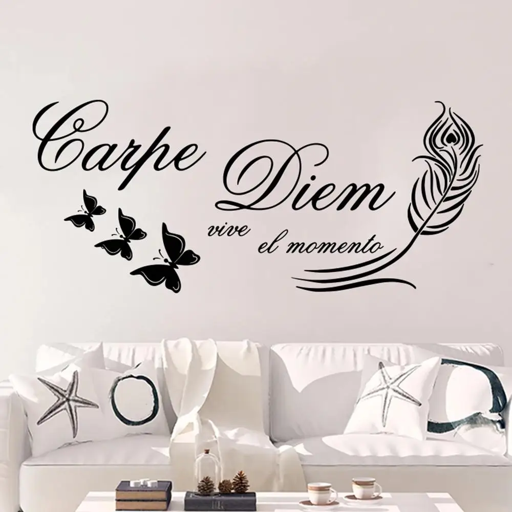 1-pc-hot-sale-Spanish-Carpe-Diem-live-in-the-moment-Feather-with ...
