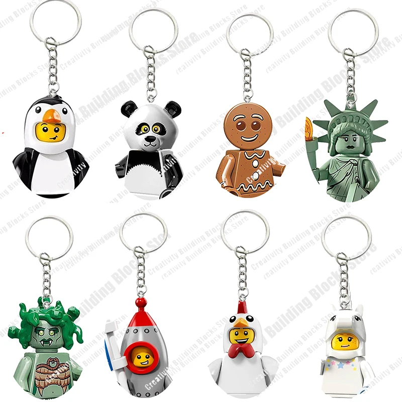 New Keychain Series Penguin Panda Boy 3D Model DIY Building Block Toy ...