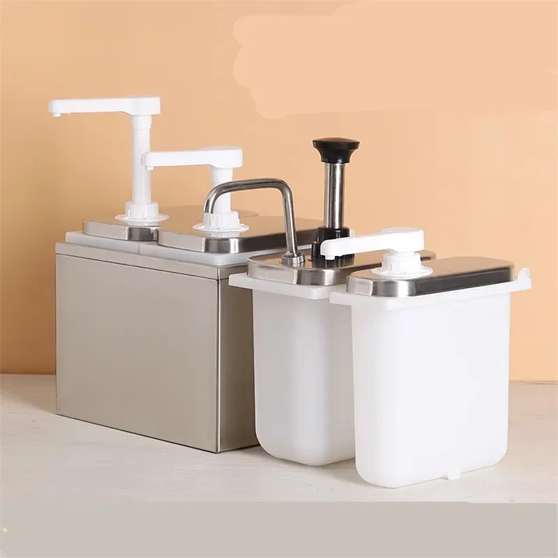 Condiment Pump Dispenser 1L 2L Manual Stainless Steel Sauces Easy to ...