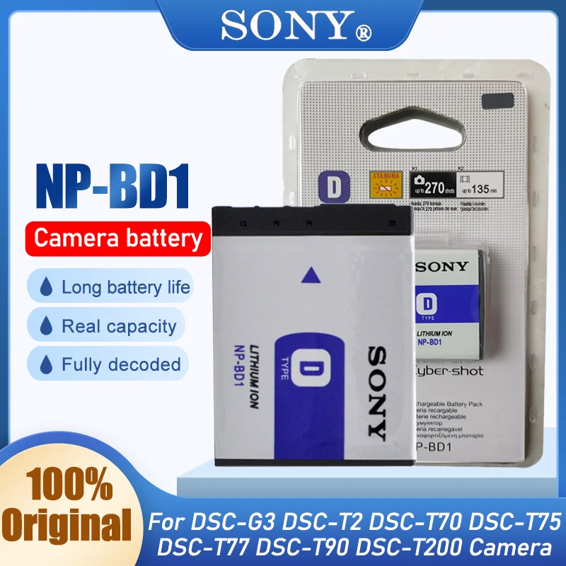 Sony Batería de cámara Original NP BD1 NP, BD1, FD1, NP FD1, para DSC T300, TX1, T900, T700 ...