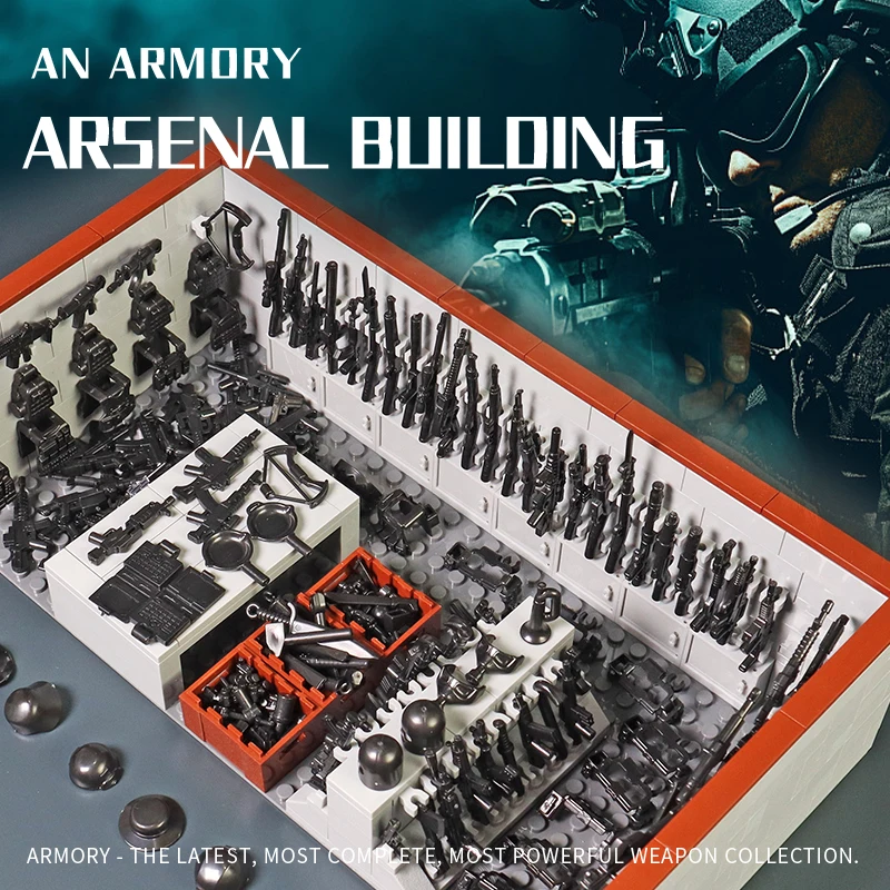 MOC-Military-Building-Blocks-SWAT-Weapons-House-Army-Toys-for-Boy-Gift ...