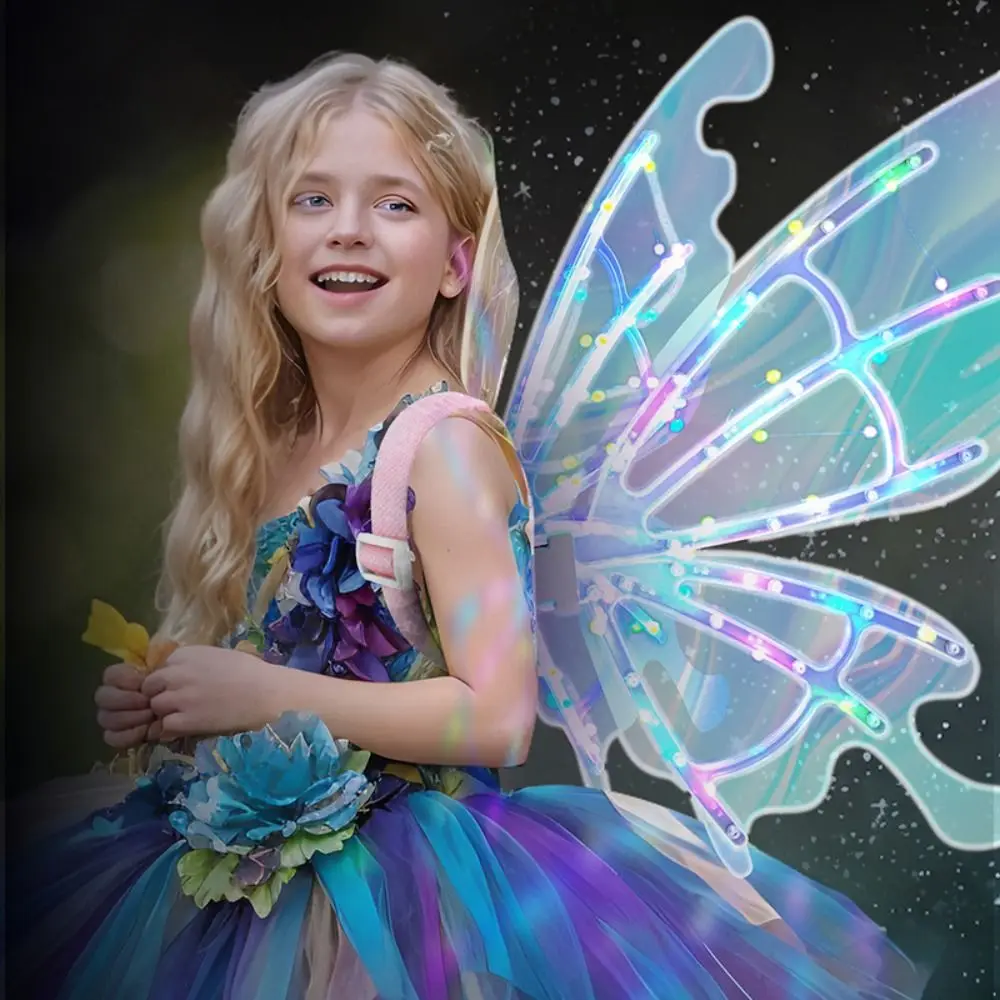 with Light Music Fairy Angel Wing Cosplay Shiny Glowing Butterfly Wings ...