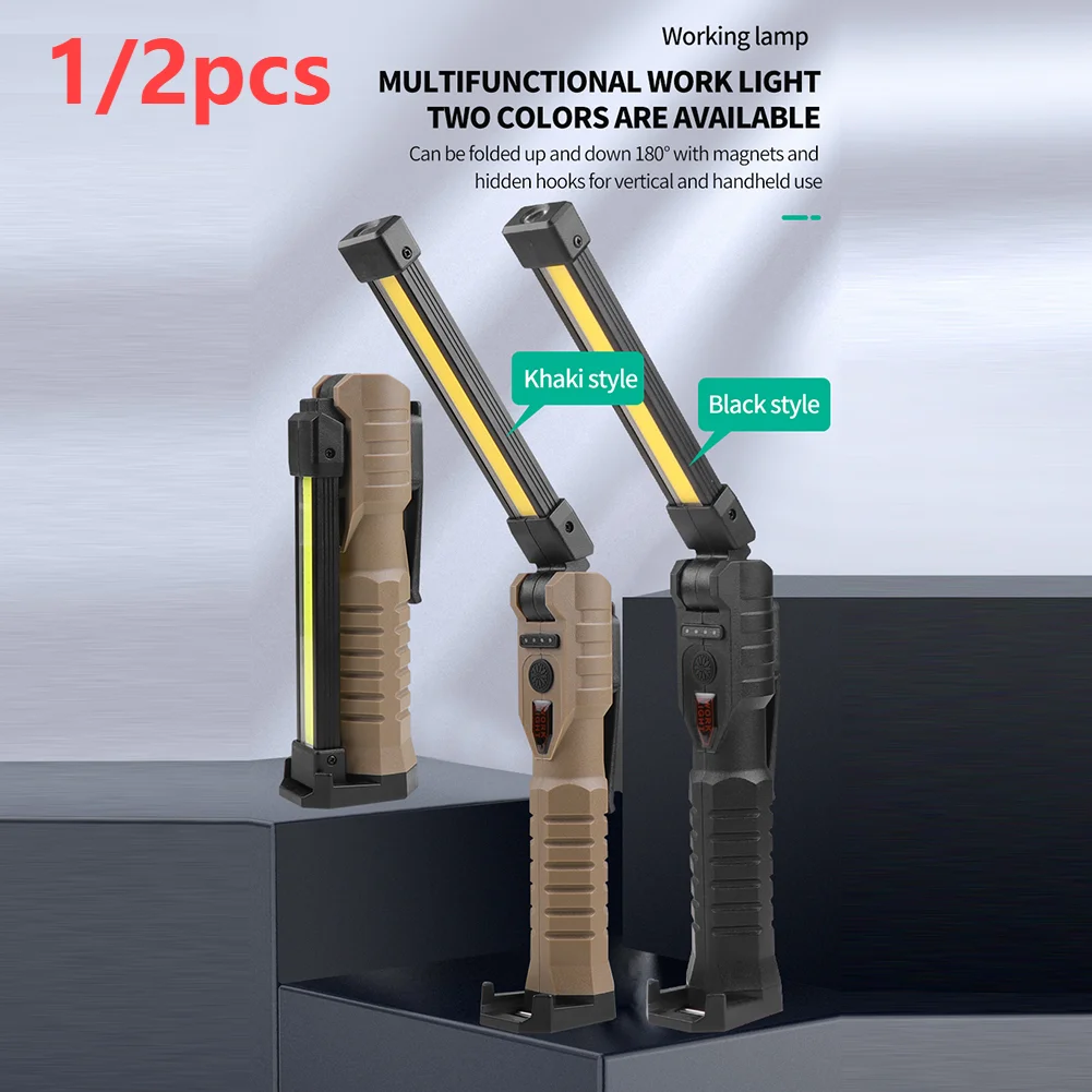 1-2pcs-Rechargeable-COB-XPE-Flashlight-400-Lumens-Managetic-Work-Light ...