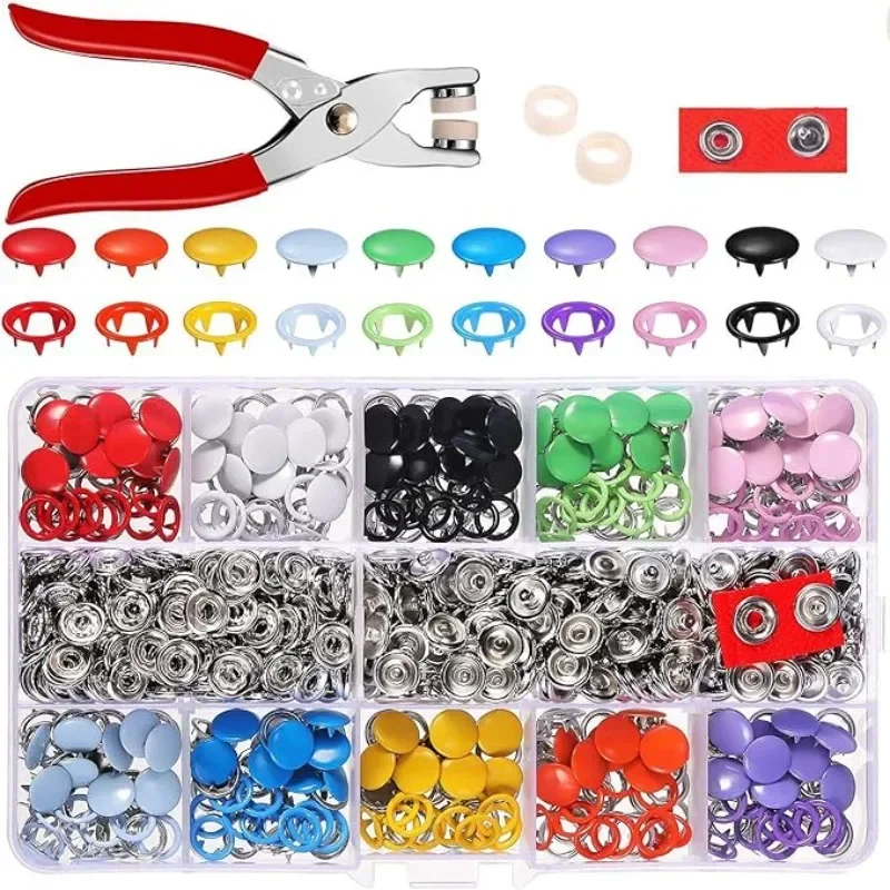 50-Sets-Metal-Snaps-Buttons-with-Fastener-Pliers-Press-Tool-Kit-DIY ...