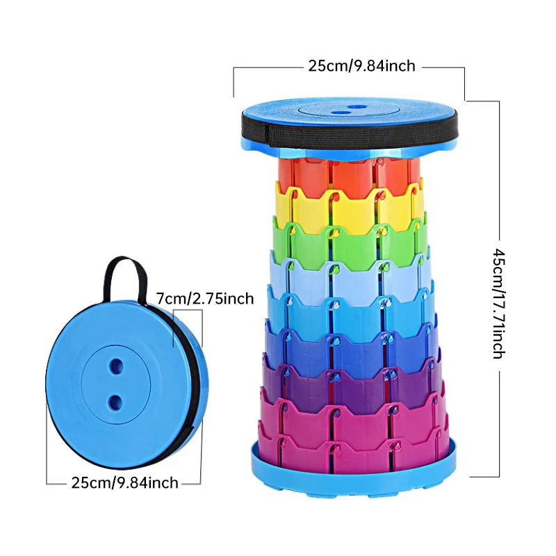 Outdoor-portable-circular-plastic-folding-stool-travel-camping-fishing ...