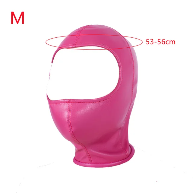 Unisex Open Eyes Leather Head Hood with Zipper Sexy Fetish Tight Fitting Mask for Cosplay Party ...