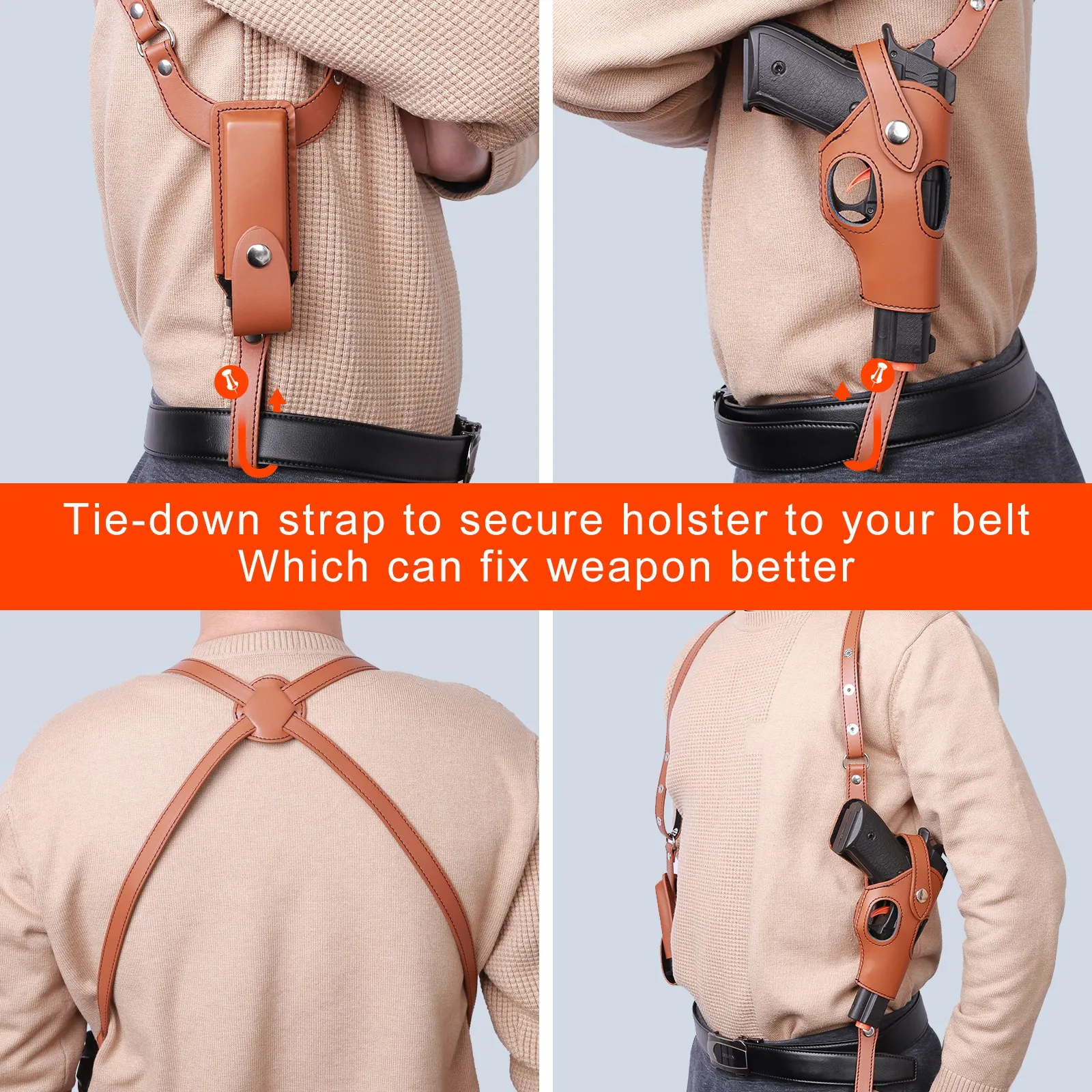 Tactical Concealed Gun Holster Military Leather Underarm Holster For ...
