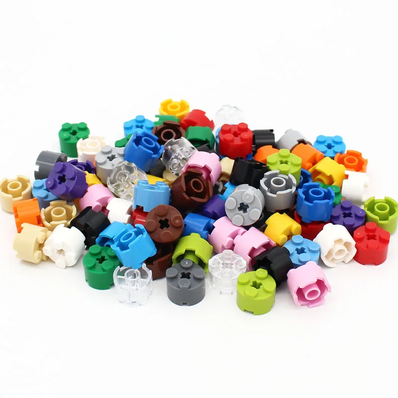 100pcs Moc Compatible 3941 Brick Round 2x2 with Axle Hole Creation ...