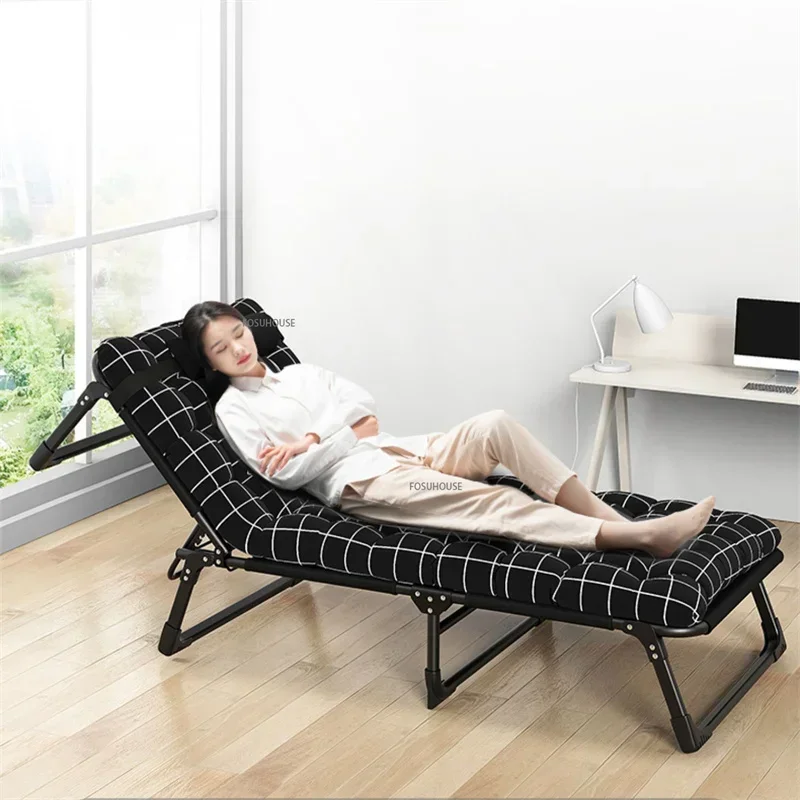 Comfortable-Folding-Bed-with-Mattress-Single-Lunch-Rest-Bed-Office ...