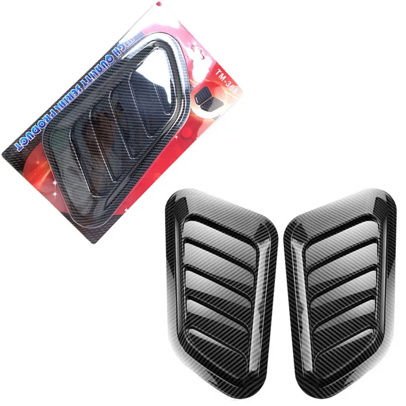 2Pcs Universal Carbon Fiber Car Decorative Cell Air Flow Intake Hood ...