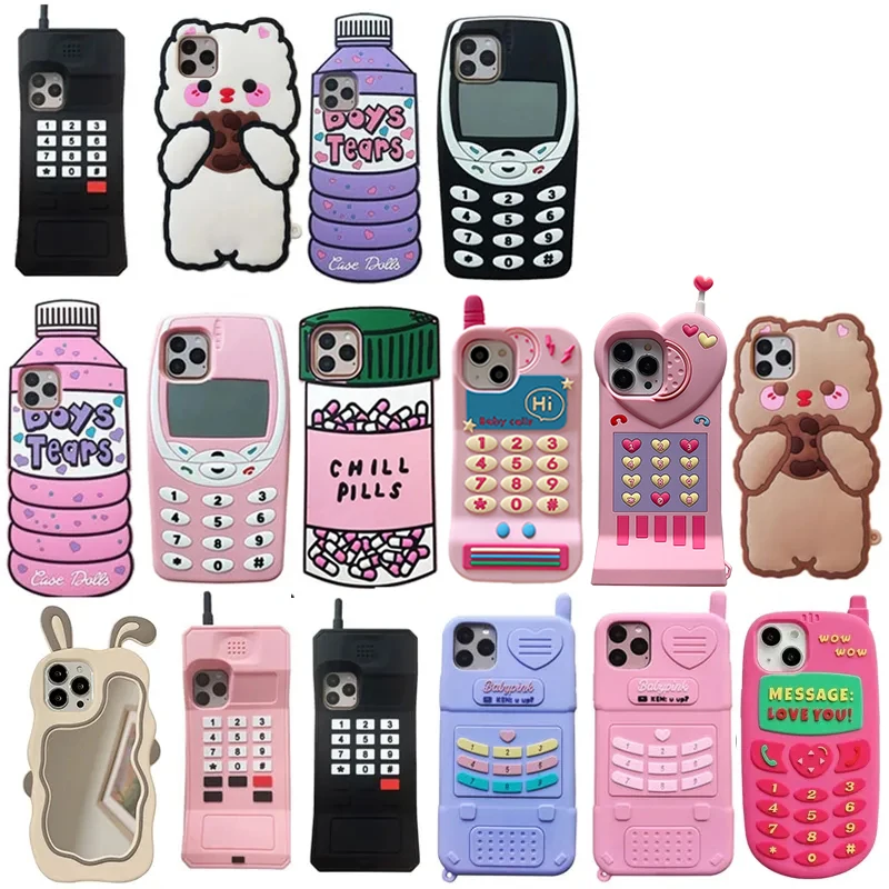 For-iPhone-14-Plus-6-6s-SE-3D-Cartoon-Cute-Animal-Silicone-Cover-For ...
