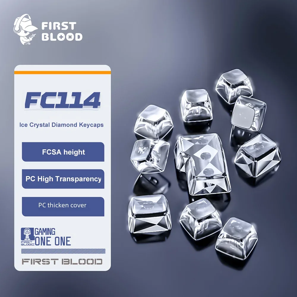 FirstBlood-FC114-PC-114-Keys-FCSA-Height-Thickened-Transparent-Key-Caps ...