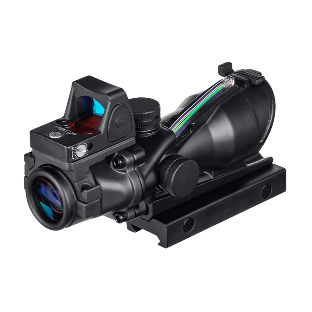 ACOG 4x32 리얼 그린 파이버 소스 스코프 RMR 마이크로 레드 닷 사이트, 블랙 버전, 오리지널 마킹 전술 라이플 사냥 ...