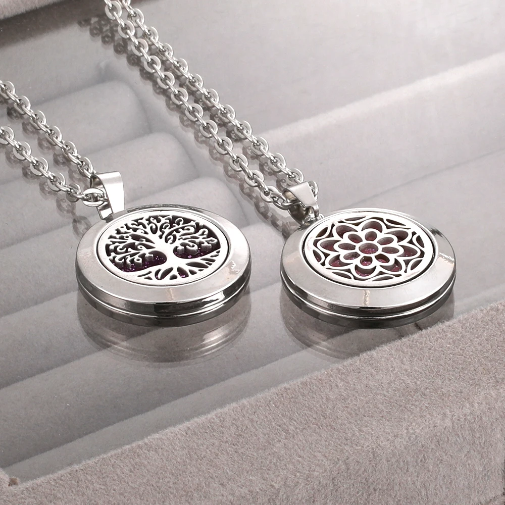 Aromatherapy Necklace Diffuser Jewelry Tree Flower Perfume Scent Aroma ...