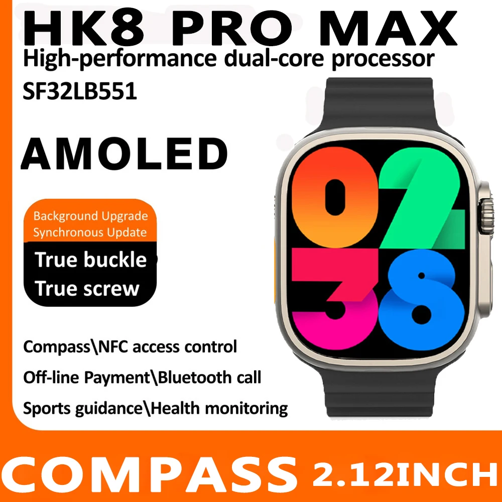 HK8 Pro Max reloj inteligente deportivo para hombre, pulsera con ...