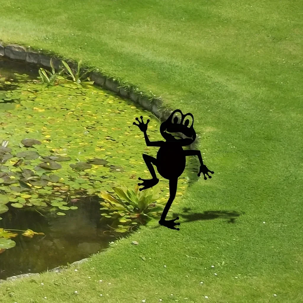Frog-Fence-Topper-Garden-Statues-Stakes-Metal-Frog-Silhouettes-Garden ...