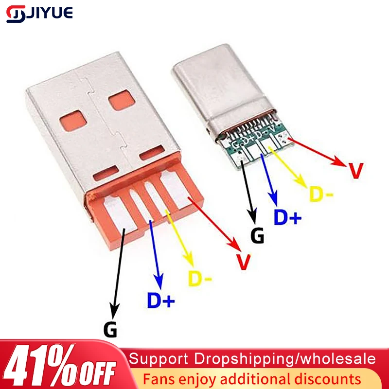 PD Fast Charge Type-C USB 65W 5A Male Connector Welding With 5Pin PCB ...