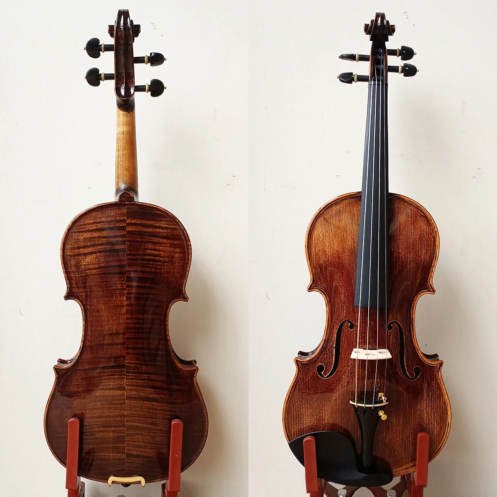 20-years-Natural-tiger-stripes-all-Handmade-Violin-set-4-4-cashew ...