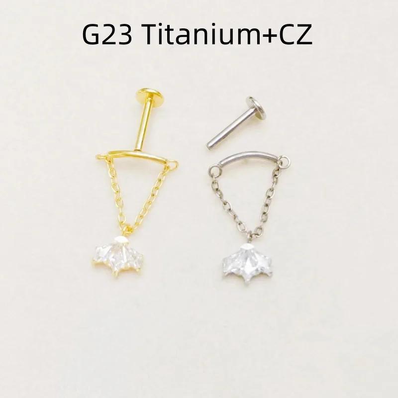 10pcs-Body-Jewelry-16G-G23-Titanium-Chain-CZ-Lip-Labret-Bar-Ear-Helix ...