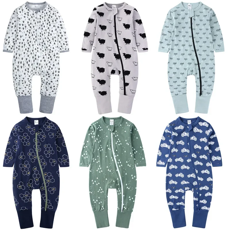 New Baby Jumpsuit Newborn Pajamas Boys Girls Clothes Cotton Long ...