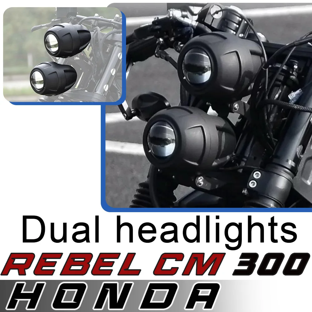 For HONDA Rebel CM300/500 modified retro Wolverine double headlight ...