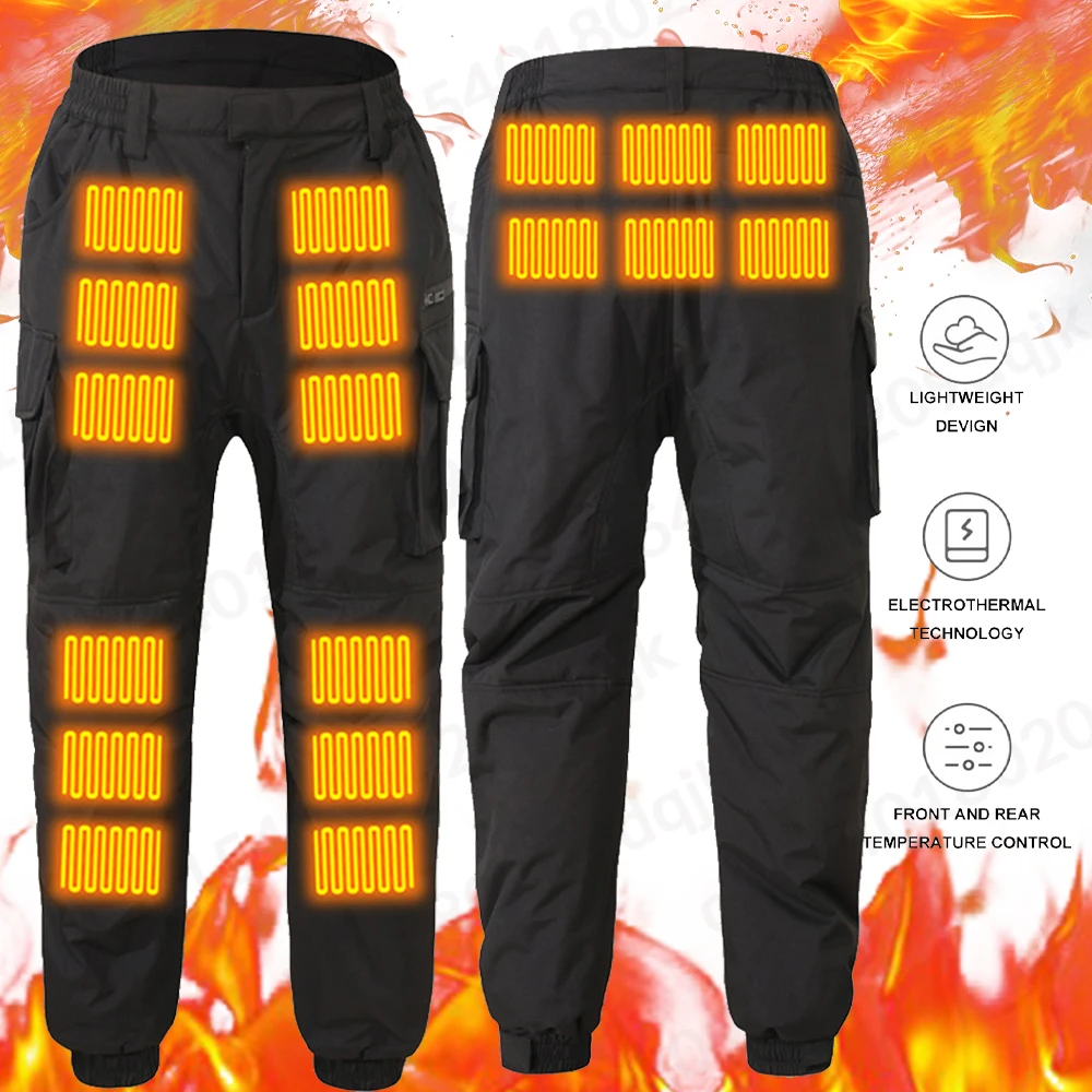 18 Zones Unisex Heating Pants Men Elastic Waist USB Heated Sports ...